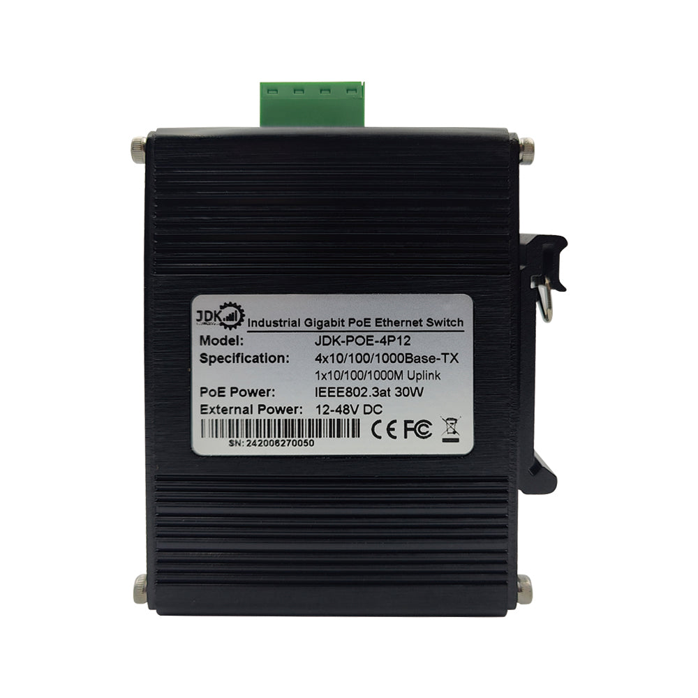 JDK-POE-4P12 Compact Industrial POE Switch – Focus-IoT